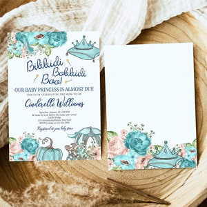 Princess Baby Shower Invitation Template, Bibbidi Bobbidi Boo Our Baby ...