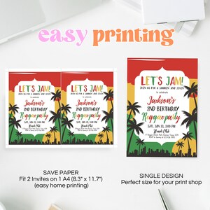 Editable Reggae Birthday Invitation: Jamaican Theme (digital Download ...
