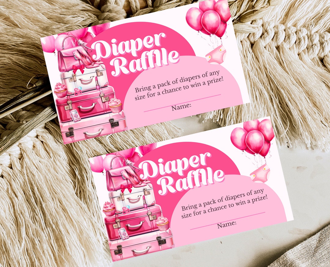 Girly Doll Baby Shower Diaper Raffle Ticket Template, It's A Girl Baby ...