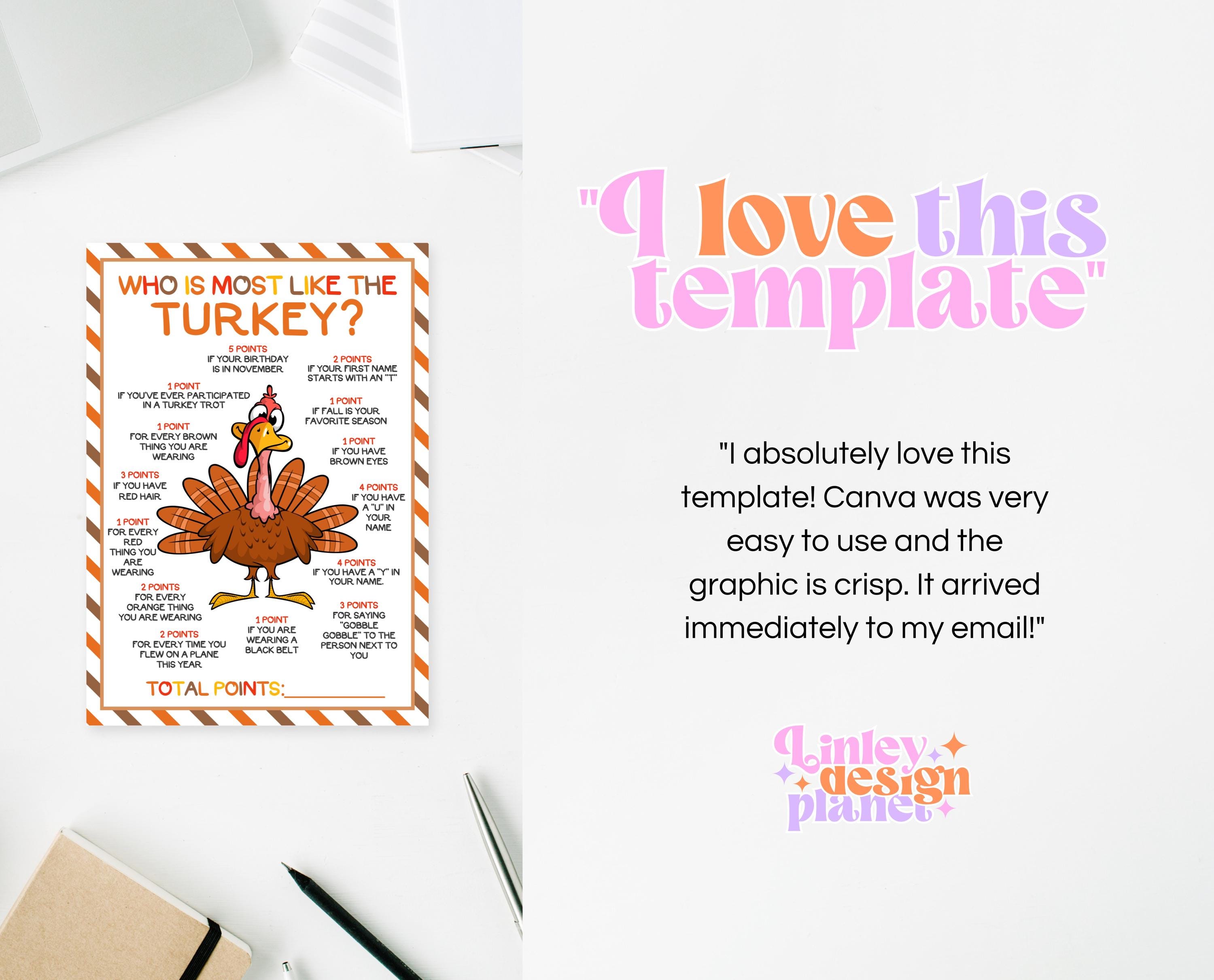 Printable Thanksgiving Game,family Thanksgiving Game, Dinner Table Game ...