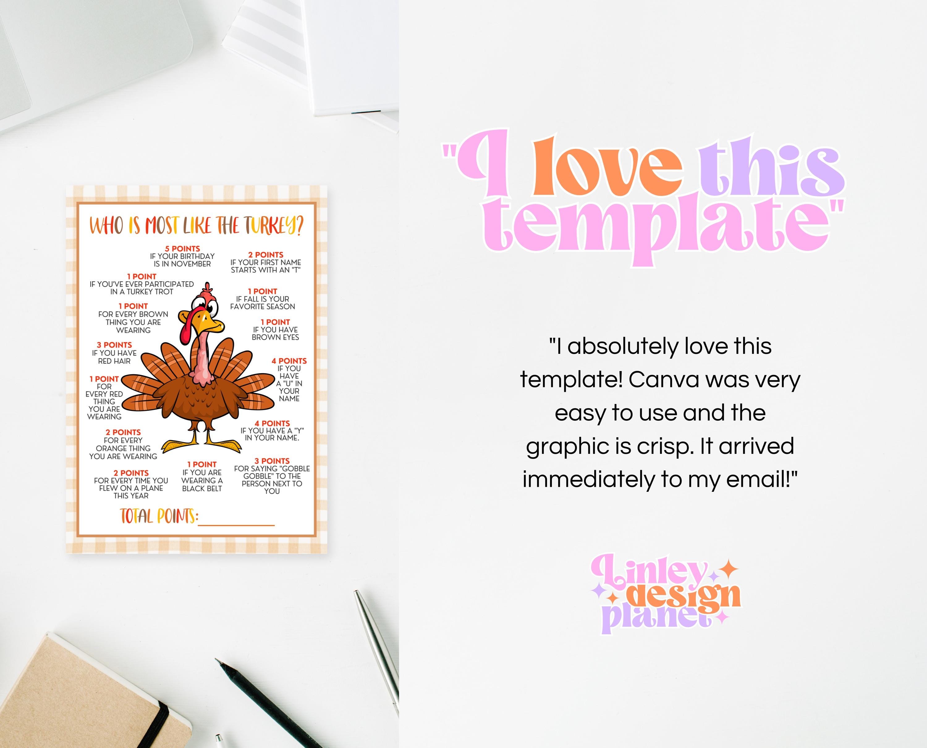Printable Thanksgiving Game,family Thanksgiving Game, Dinner Table Game ...