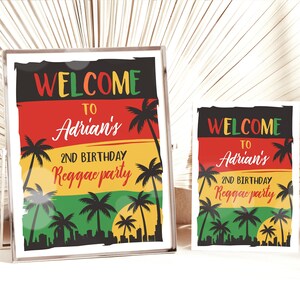 Editable Reggae Birthday Welcome Sign Reggae 1st Birthday - Etsy