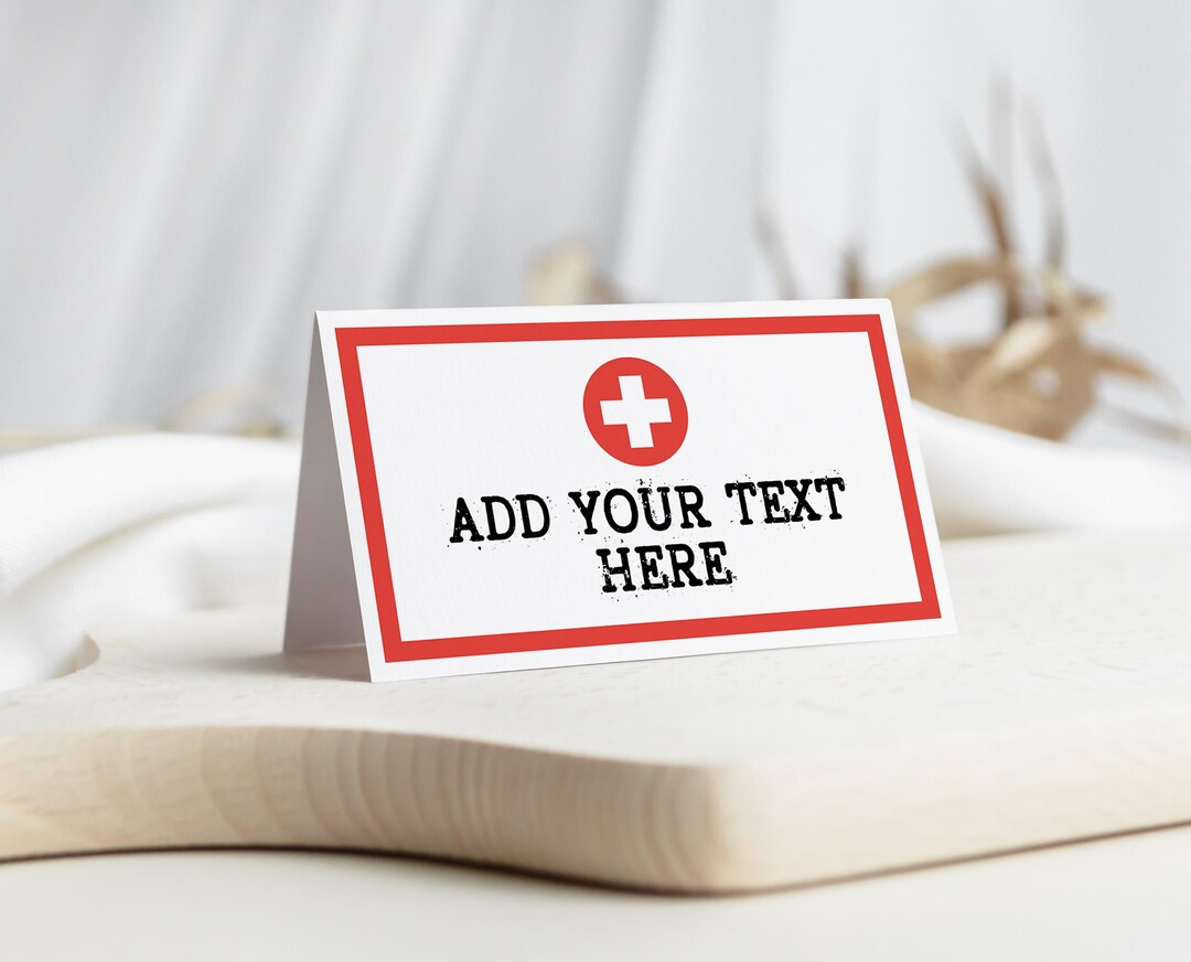 Editable Medical Birthday Food Label Template, Medical Party Tent Cards ...