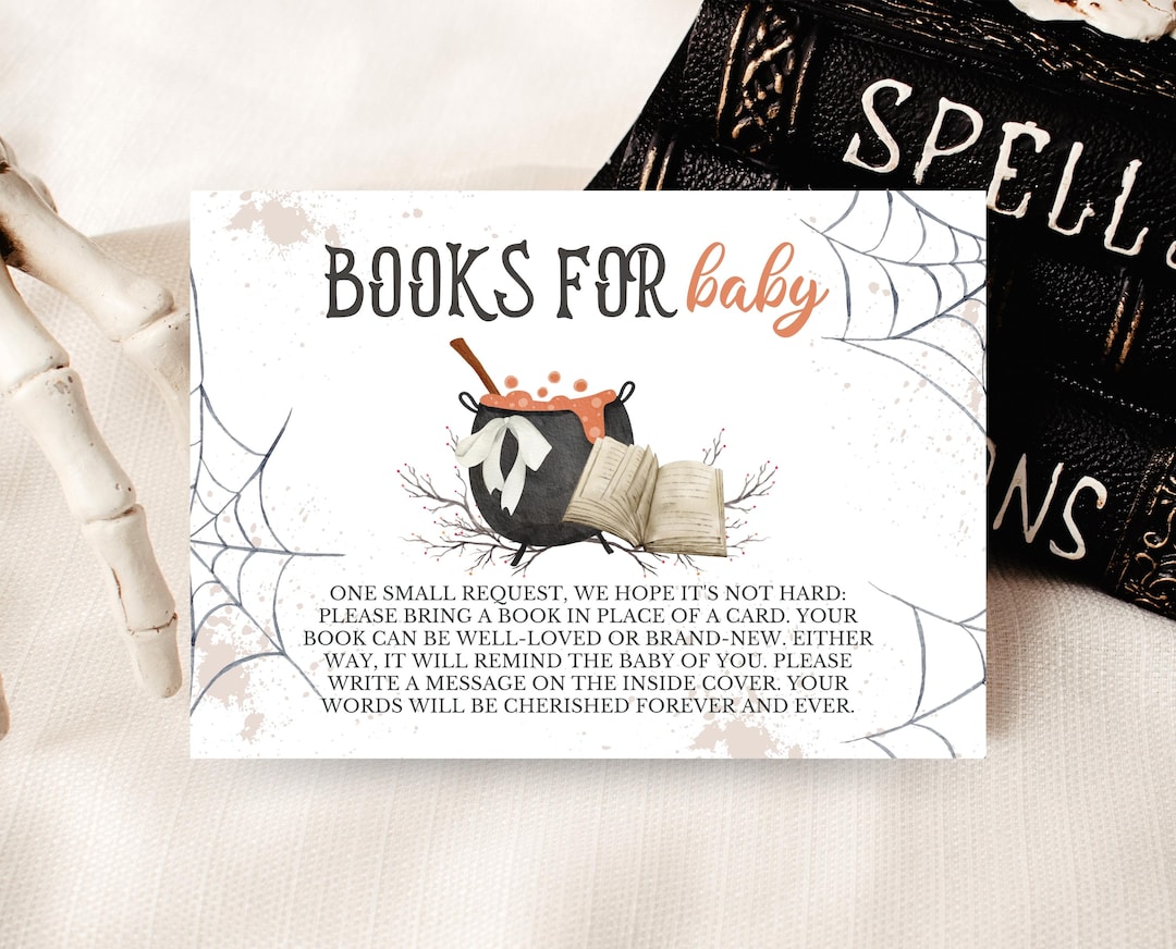 Editable Halloween Books for Baby Card, Halloween A Baby is Brewing ...