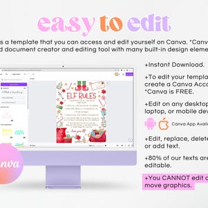 Editable Christmas Elf Magic Rules for Kids Sign, Do Not Touch Me ...