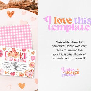 Editable Valentine Cookie Kit Instructions Card, Decorate Your Own ...