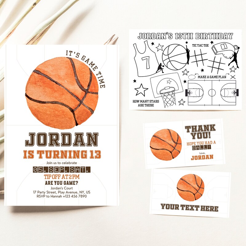 Basketball Birthday Invitations - Etsy