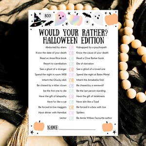 Halloween What Would You Rather Game, Halloween Trivia Game Template ...