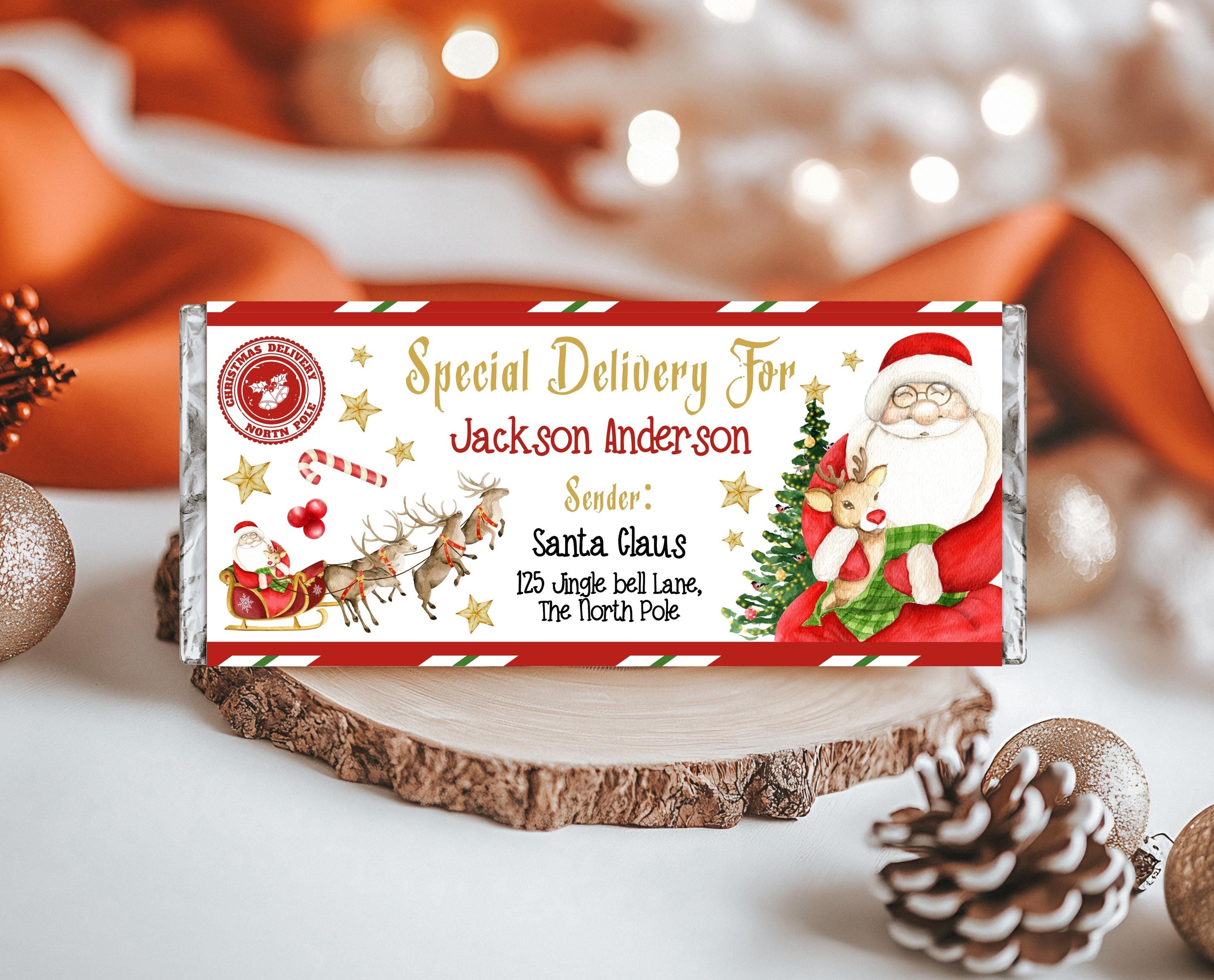 Editable Christmas Candy Bar Wrapper Template, Christmas Chocolate ...