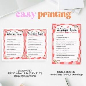 Valentines Day Trivia Game, Valentines Party Game, Printable Valentines ...