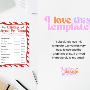 Christmas Around the World Game Template, Printable Christmas Party ...