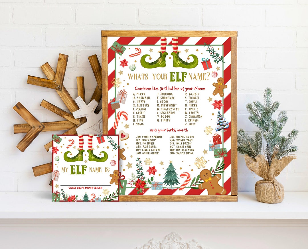 Editable What's Your Elf Name Game Template, Christmas Name Your Elf ...