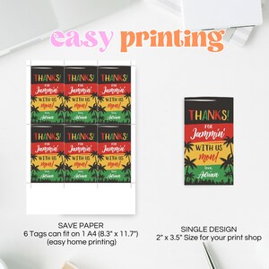 Editable Reggae Birthday Favor Tag Template, Reggae 1st Birthday Party ...