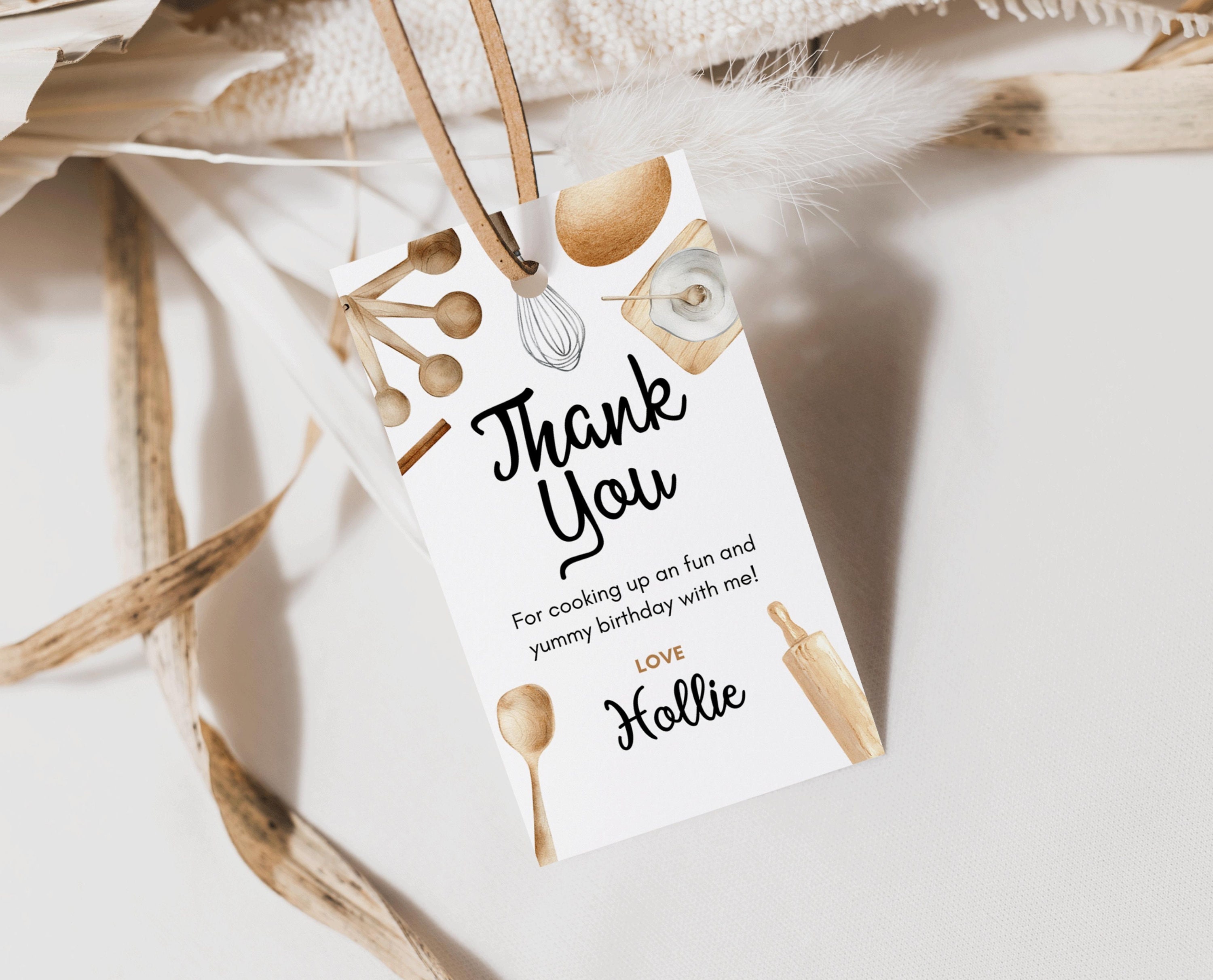 Editable Baking Birthday Favor Tag Kids Cooking Party - Etsy