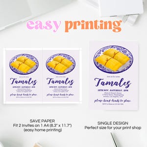 Editable Tamales Invitation, Fall Tamales Invitation, Fall Dinner ...