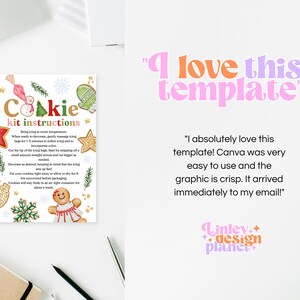 Editable Christmas Cookie Instructions Card Template, Editable Cookie ...