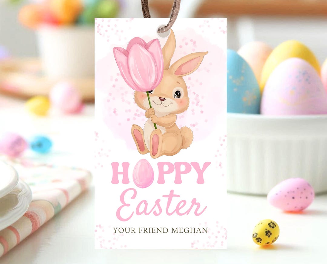 Editable Happy Easter Gift Tag, Hoppy Easter Gift Tag, Easter Friend ...