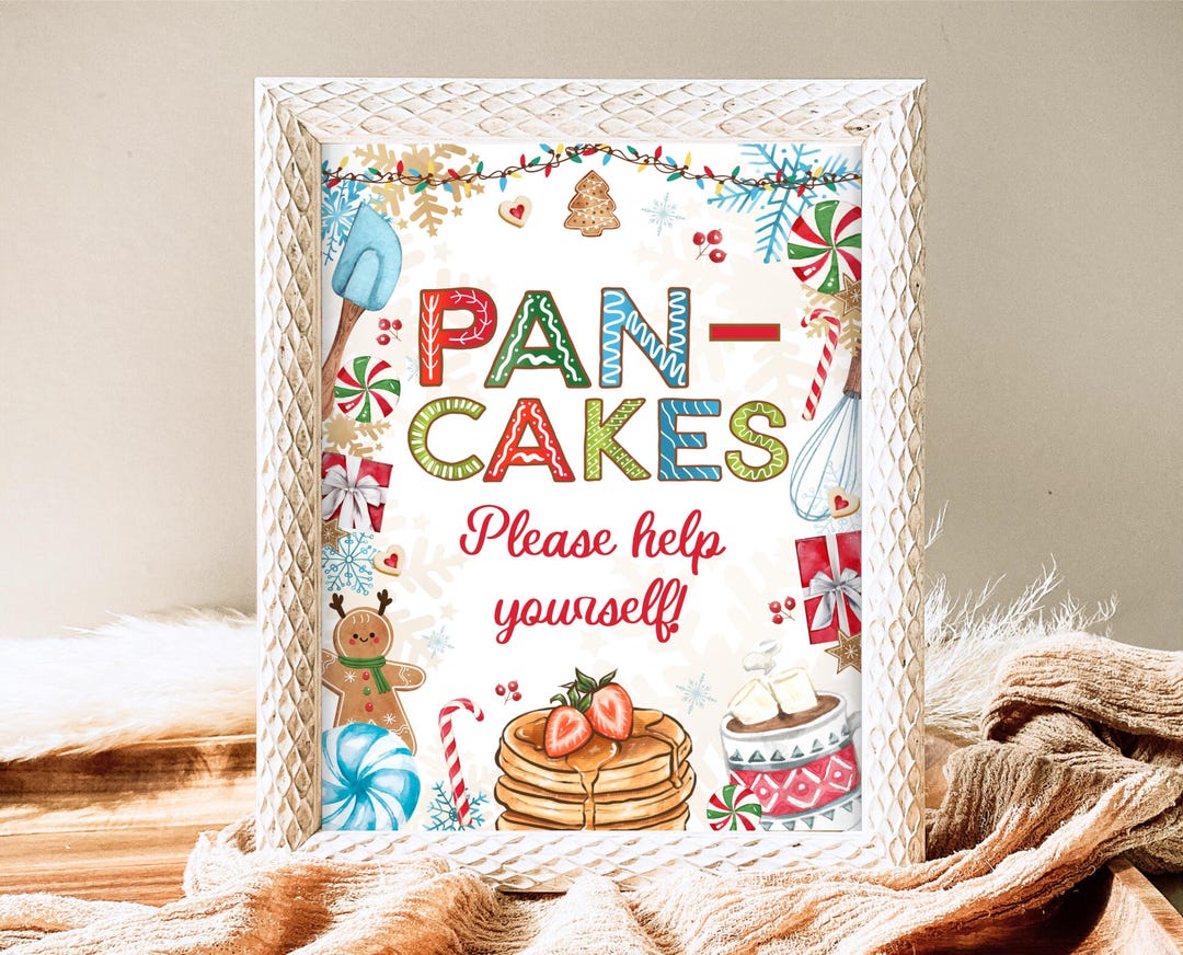 Christmas Pancake Station Sign, Christmas Make A Pancake Sign ...
