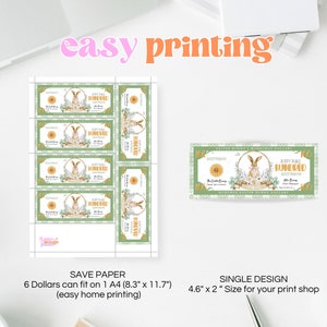 Easter Play Money, Easter Hunt Bunny Bucks, Printable Easter Dollar ...
