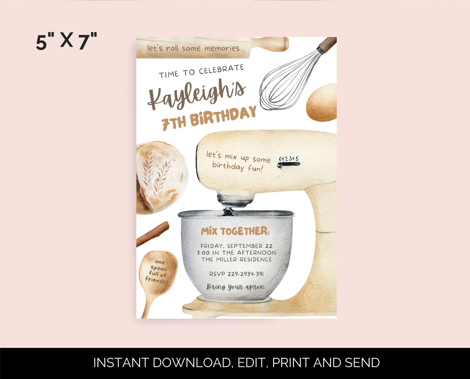 Editable Cooking Party Birthday Invitation Baking Cooking - Etsy