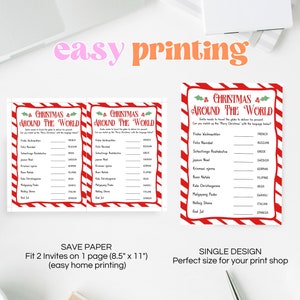 Christmas Around the World Game Template, Printable Christmas Party ...