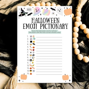 Halloween Emoji Pictionary Game Template, Halloween Emoji Game ...