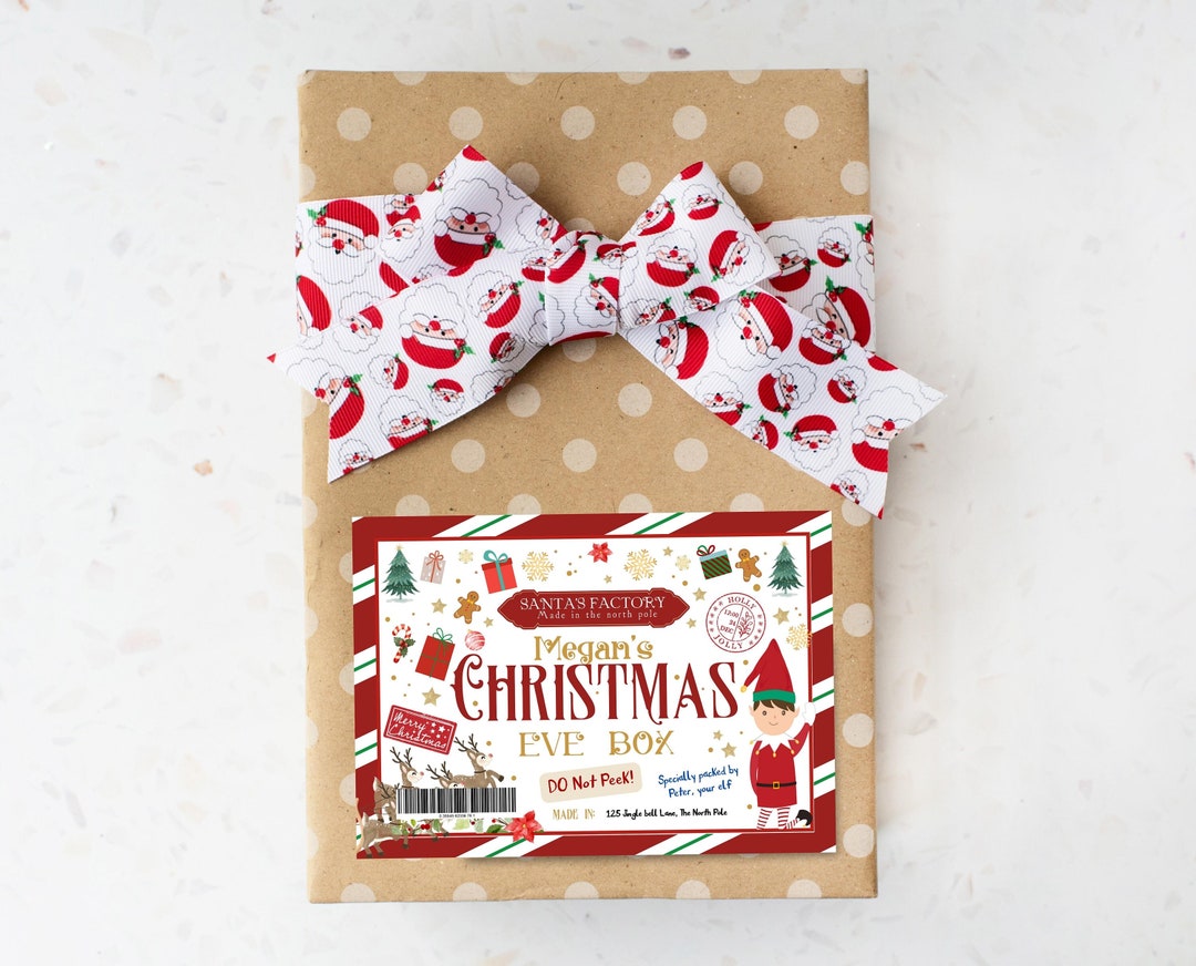 Editable Christmas Eve Box Label Template, Christmas Eve Box Sticker ...