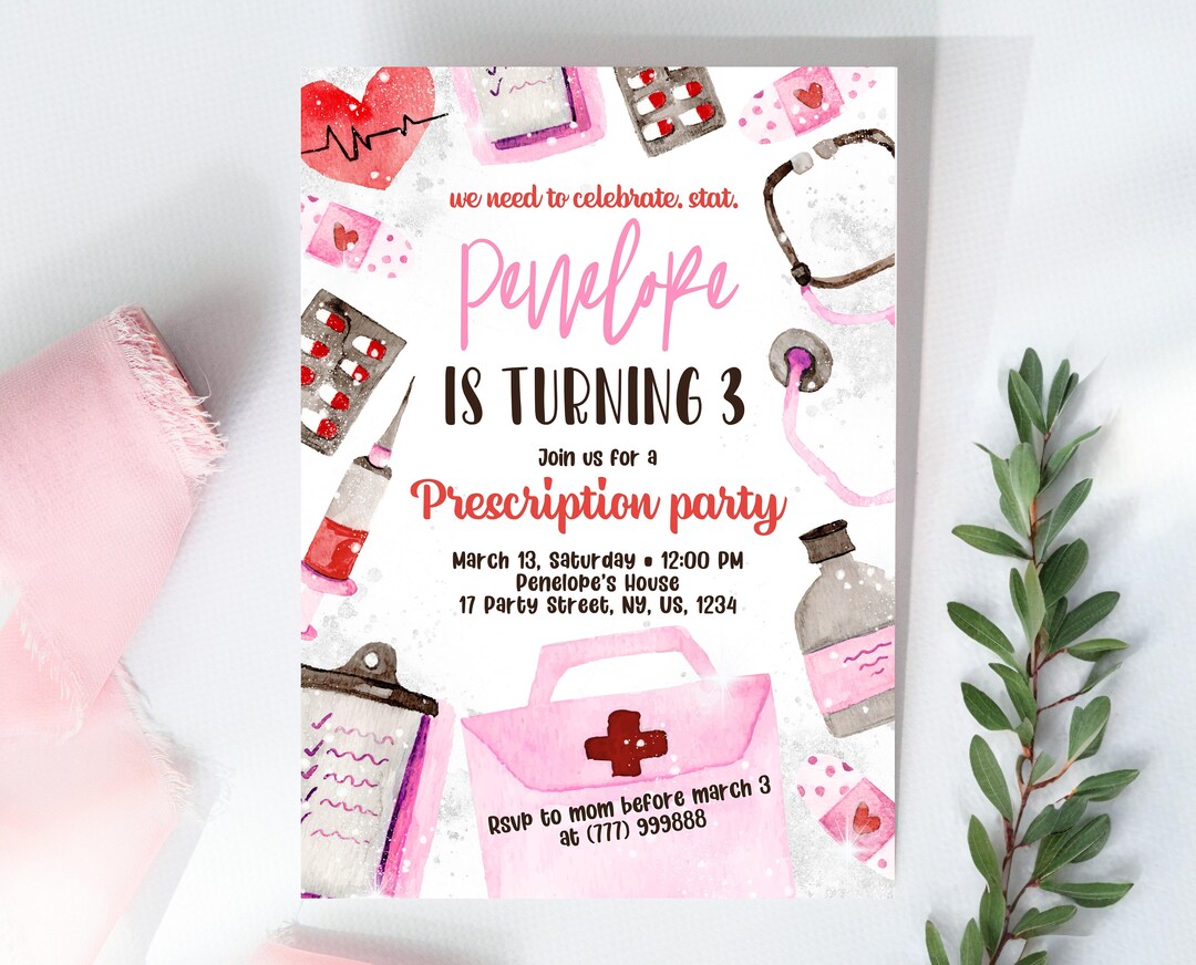 Editable Kids Doctor Birthday Invitation, Kids Medical Invite, Kids ...