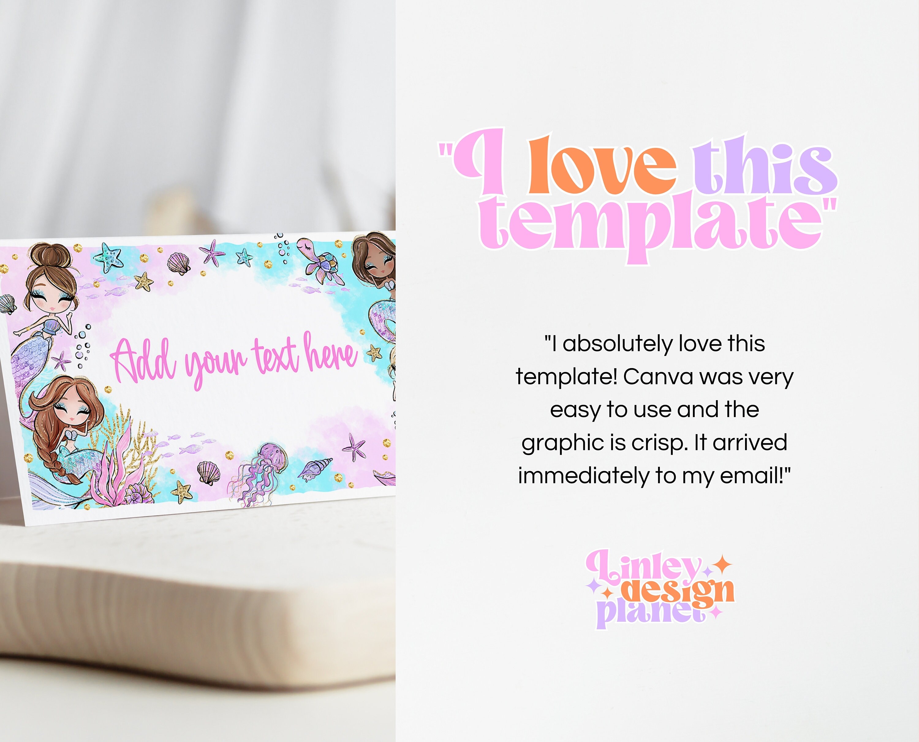 Editable Mermaid Birthday Food Label Tent Cards (canva Template) - Etsy