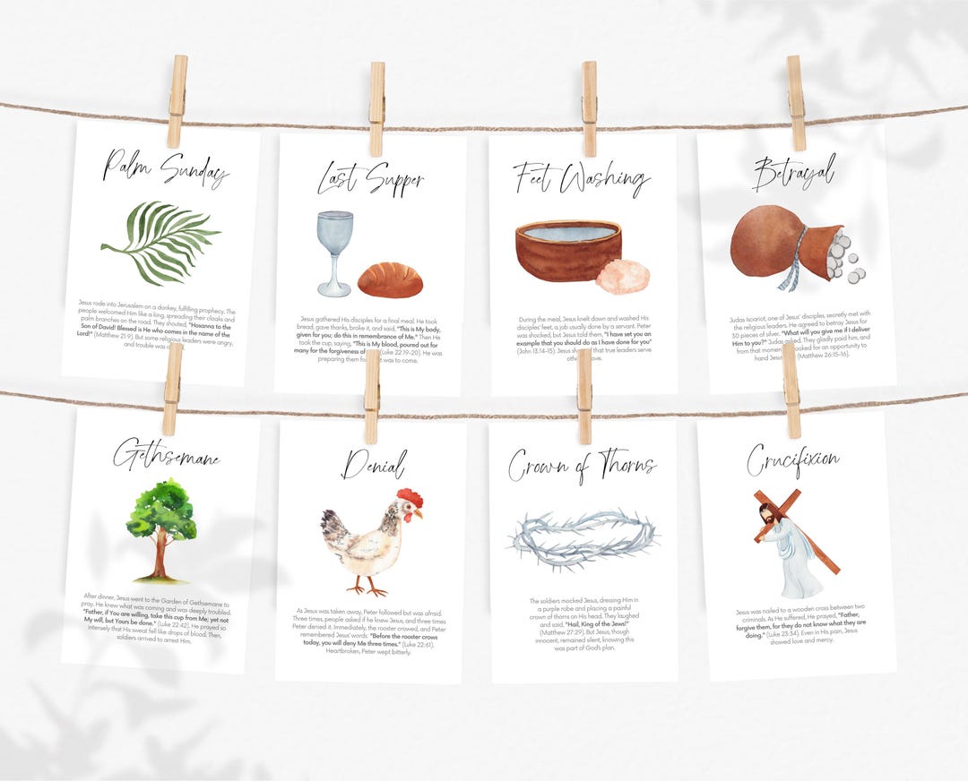 Editable Easter Story Cards: LDS Holy Week Scripture (canva Template ...