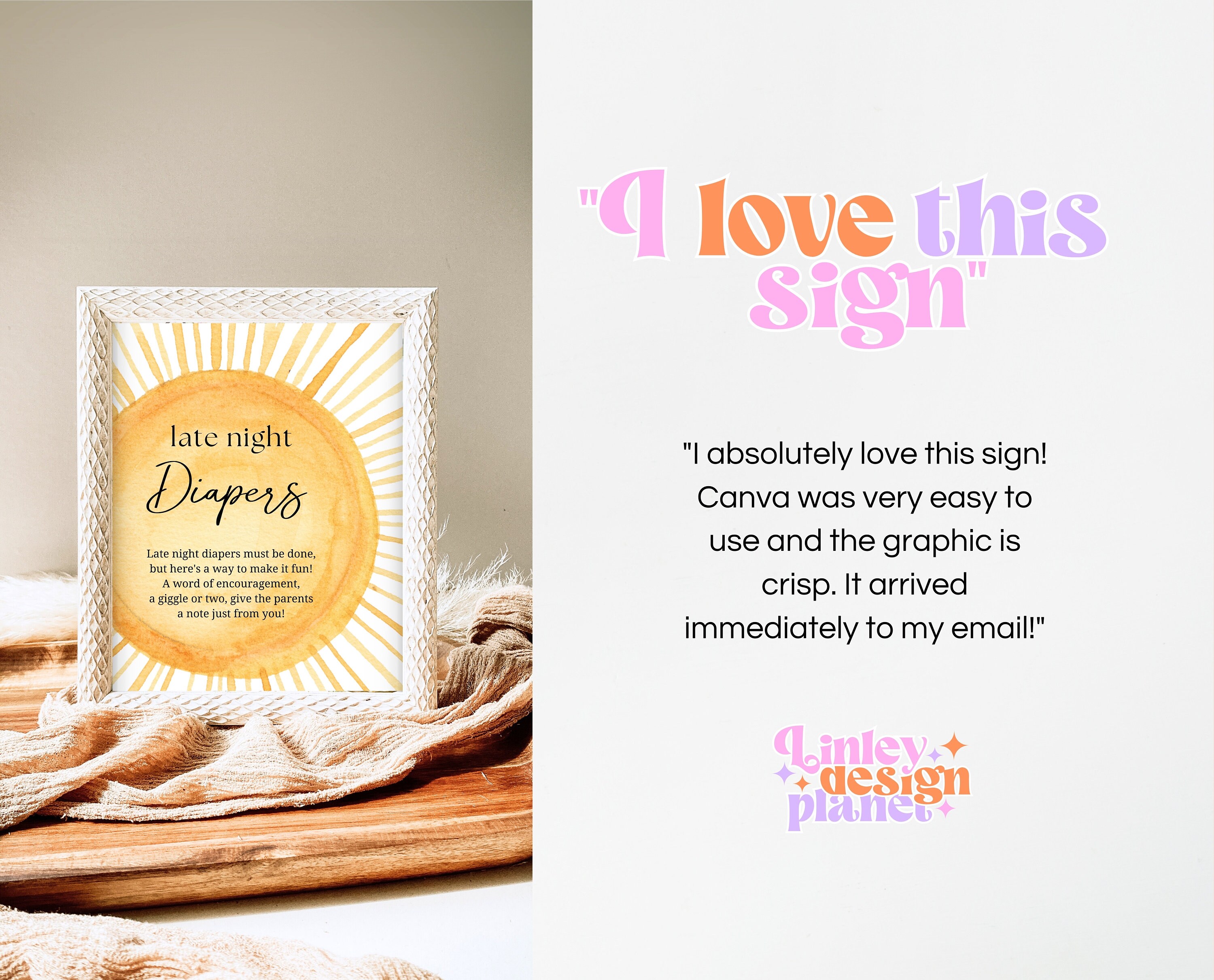 Late Night Diapers Sign Sunshine Baby Shower, A Little Ray of Sunshine ...