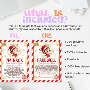 Editable Elf Arrival and Goodbye Letter Set, Christmas Elf Letter Combo ...