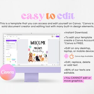 Editable Dog Birthday Welcome Sign, Puppy Birthday Banner, Minimalist ...