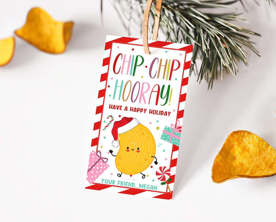 Editable Christmas Chip Bag Tag Template, Chips Treat Bag Tag, Bag of ...