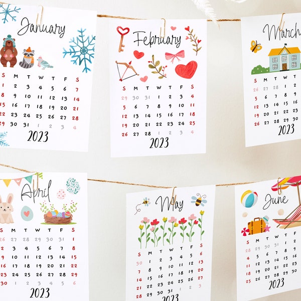 Printable Calendar for Kids - Etsy