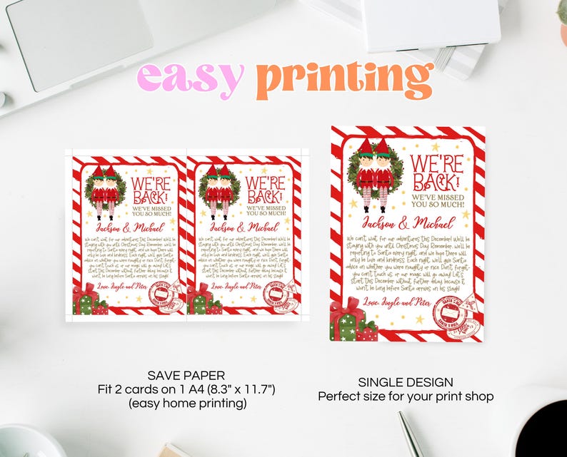 Editable 2 Boy Elves Arrival Letter, Christmas Elf Welcome Letter ...