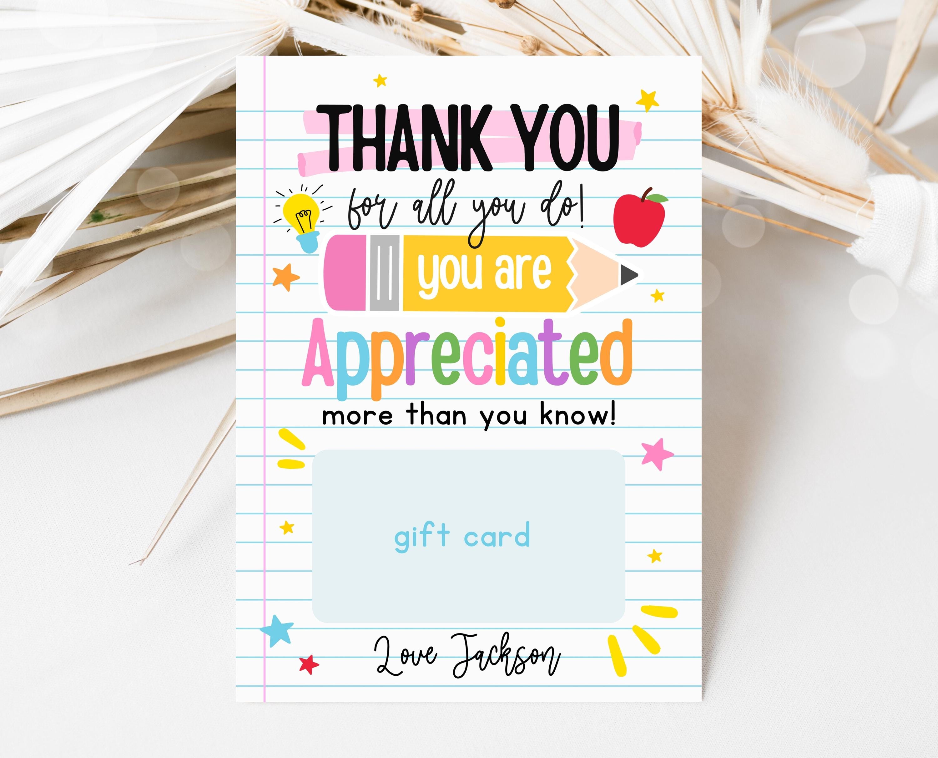 Editable Teacher Gift Card Holder, Teacher Coffee Gift Card Holder ...