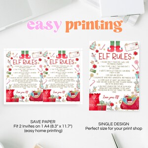 Editable Christmas Elf Magic Rules for Kids Template, Do Not Touch Me ...