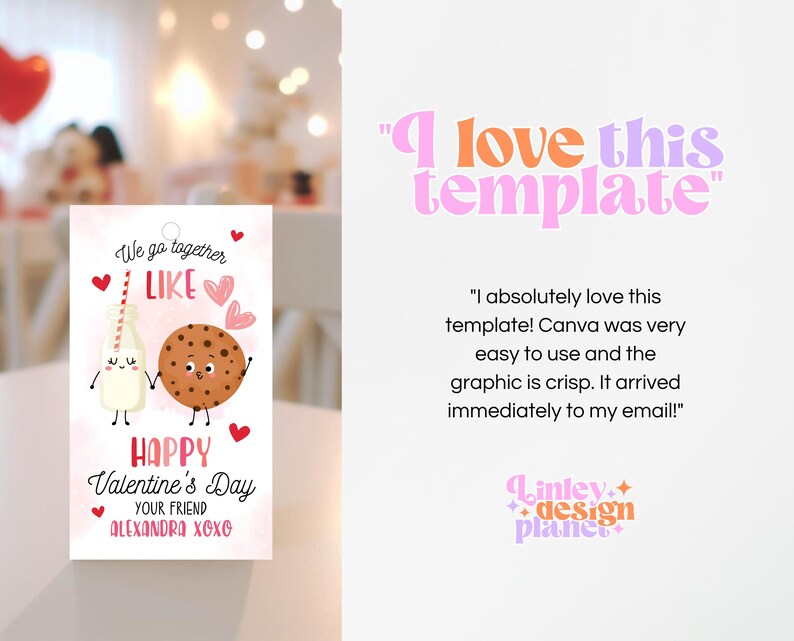 Editable Cookie Valentine Gift Tag, Cookie Valentine Gift Tags, School ...