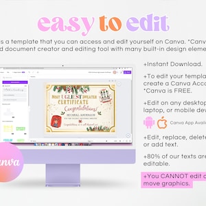 Editable Ugly Sweater Christmas Certificate, Ugly Sweater Contest ...
