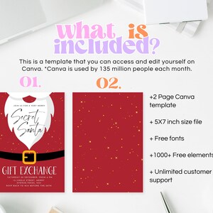 Editable Secret Santa Gift Exchange Invitation, Santa Holiday Gift ...