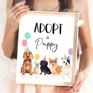 Editable Adopt A Puppy Birthday Printable Sign Adopt A Puppy - Etsy