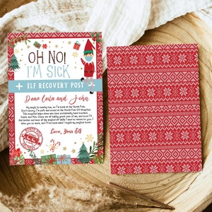 Christmas Elf Recovery Letter Template, Elf Lost Magic Letter, I'm Sick ...