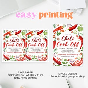 Editable Chili Cook off Invitation, Chili Party, Friendsgiving ...