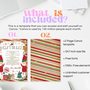 Editable Christmas Elf Magic Rules With 2 Elfs Template, Do Not Touch ...