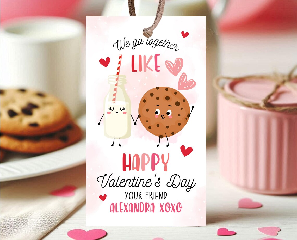 Editable Cookie Valentine Gift Tag, Cookie Valentine Gift Tags, School ...