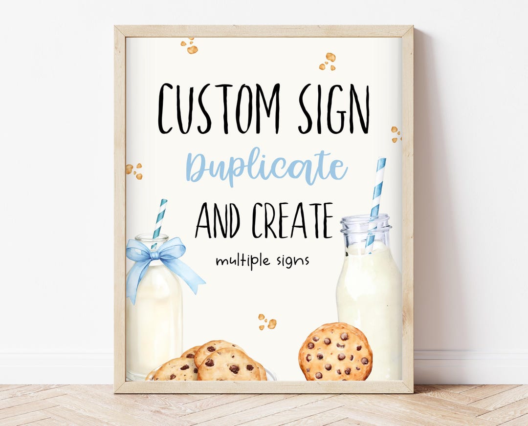 Editable Milk and Cookies Birthday Custom Sign, Milk and Cookies ...