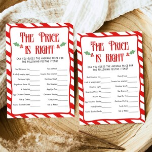 Christmas Prices Game Template, Printable Christmas Party Games ...