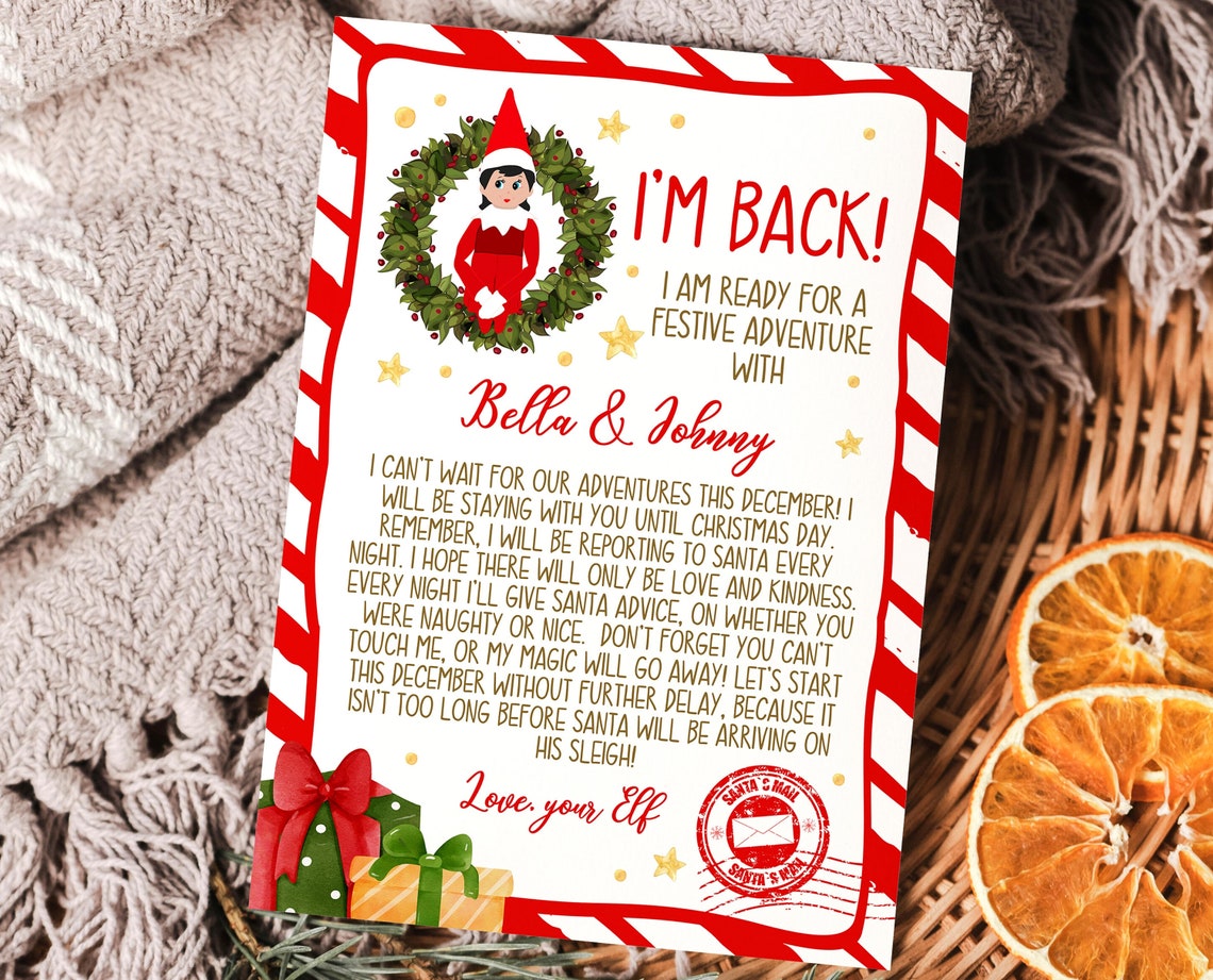 Editable Christmas Girl Elf Arrival Letter for Kids Christmas - Etsy