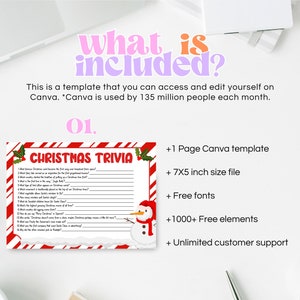 Editable Christmas Trivia Game Template, Printable Christmas Party ...